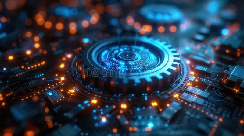 Interconnected Gears and Circuitry Symbolizing Synergy between ...