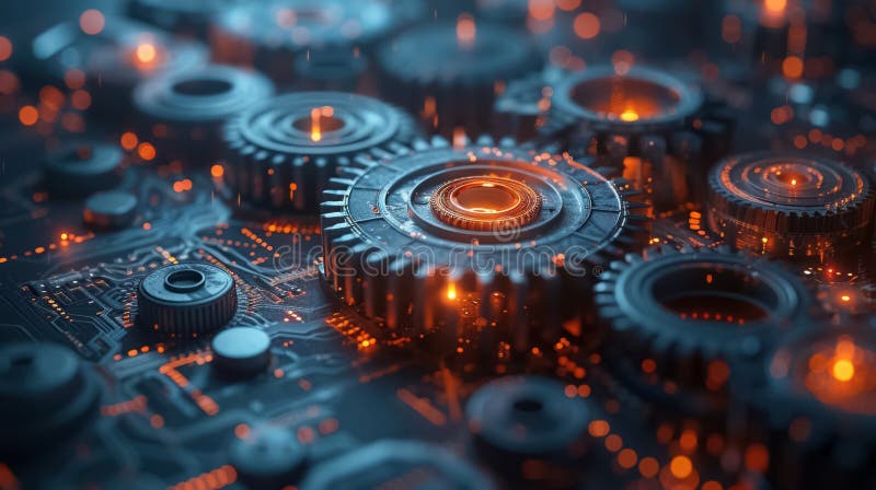Interconnected Gears and Circuitry Symbolizing Synergy between ...