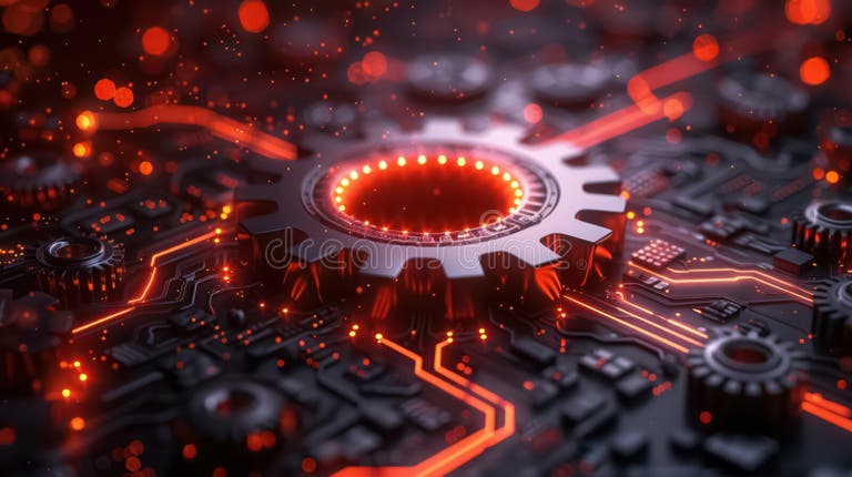 Interconnected Gears and Circuitry Symbolizing Synergy between ...