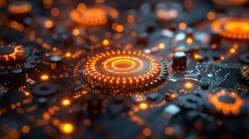 Interconnected Gears and Circuitry Symbolizing Synergy between ...