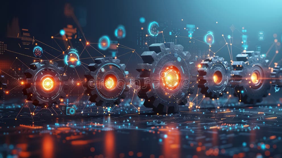 Interconnected Gears and Circuitry Symbolizing Synergy between ...