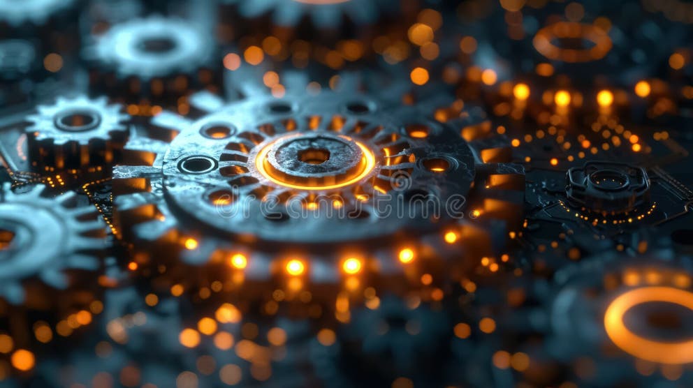Interconnected Gears and Circuitry Symbolizing Synergy between ...