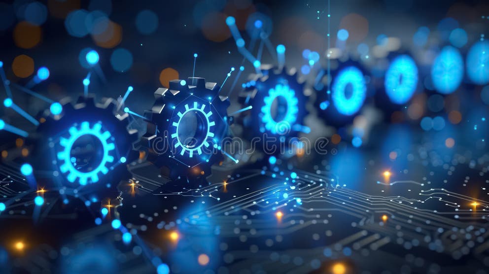 Interconnected Gears and Circuitry Symbolizing Synergy between ...