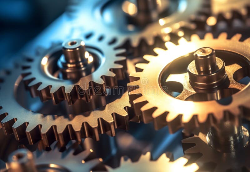 Interconnected Gears and Cogs in Different Metallic Tones Stock ... Interconnected Gears and Cogs in Different Metallic Tones Stock ...