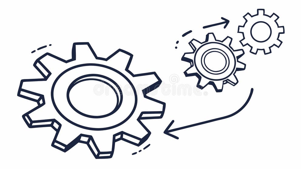 Interconnected Gears and Cogs, Teamwork Mechanism Vector, Vector Design Generative AI Stock ...