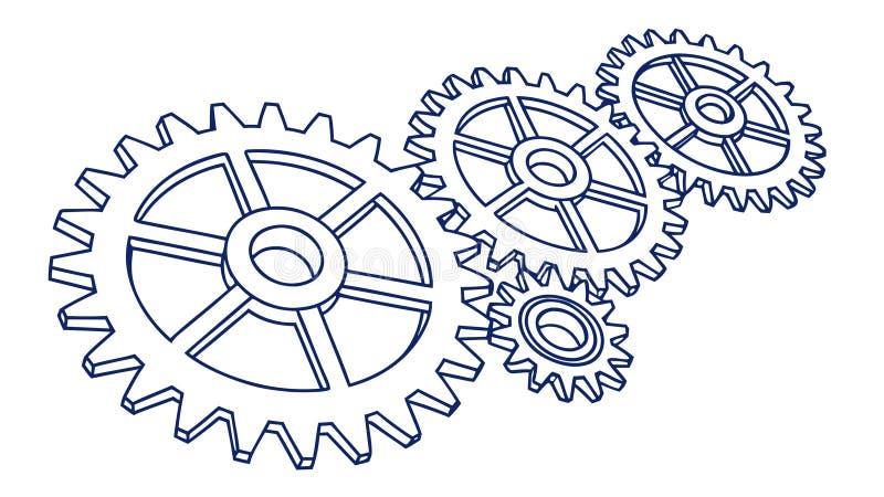 Interconnected Gears, Data Processing and Digital Systems, Vector Design Generative AI Stock ...