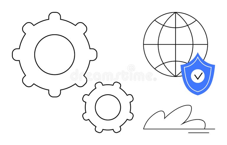 Global Security Concept with Gear Mechanisms and Shield for Digital ...