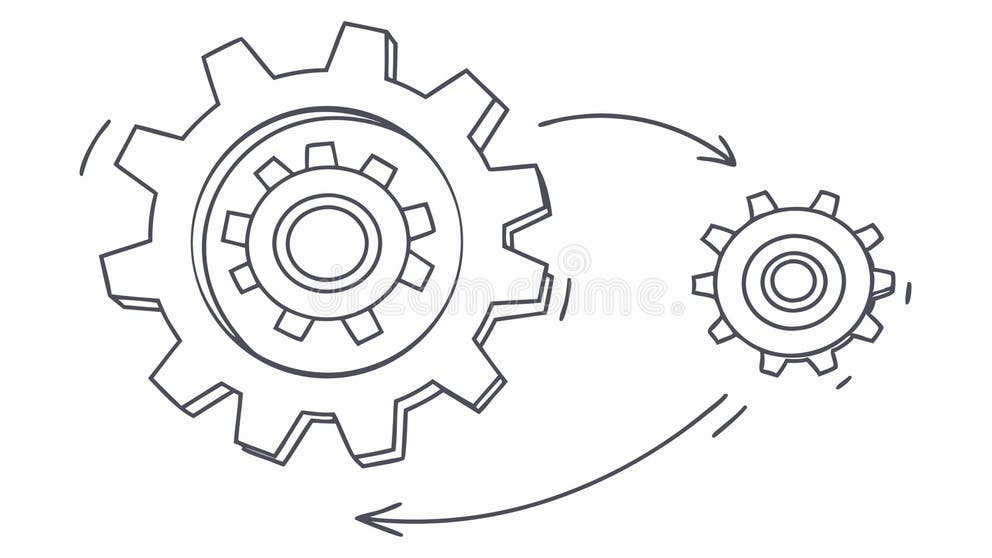 Interconnected Gears Icon, System Integration and Workflow, Vector Design Generative AI Stock ...