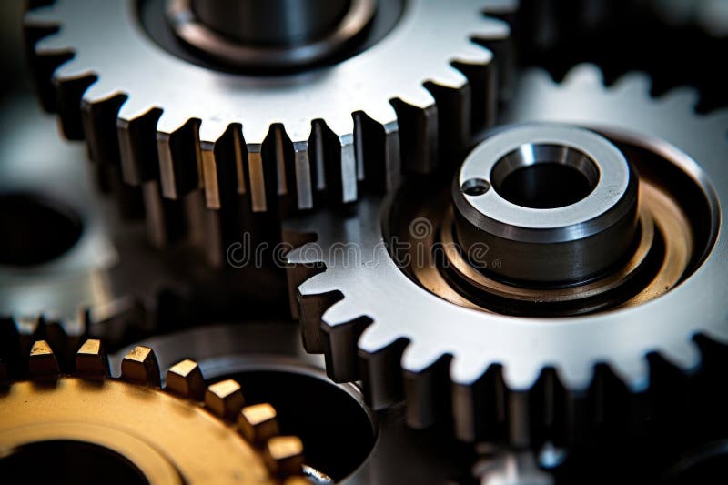 Interconnected Gears from a Machine Stock Illustration - Illustration ...