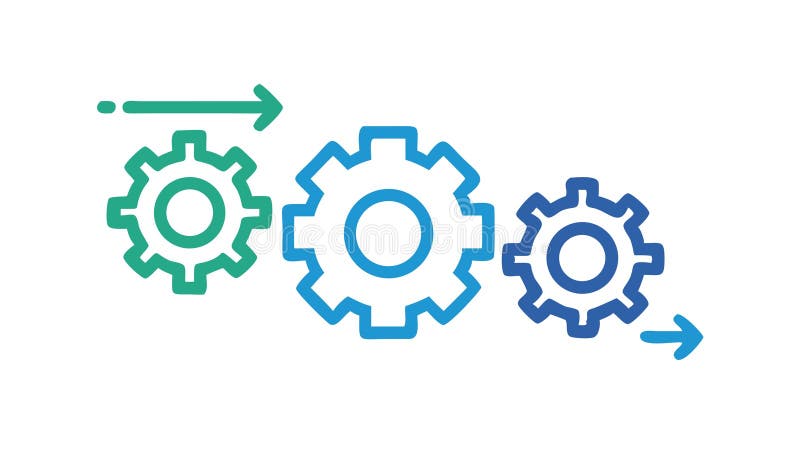 Interconnected Gears Mechanism Settings Cog Icon, Vector Design Generative AI Stock Vector ...