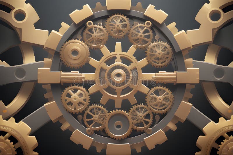 Interconnected Gears Symbolizing the Intricate Stock Illustration ...