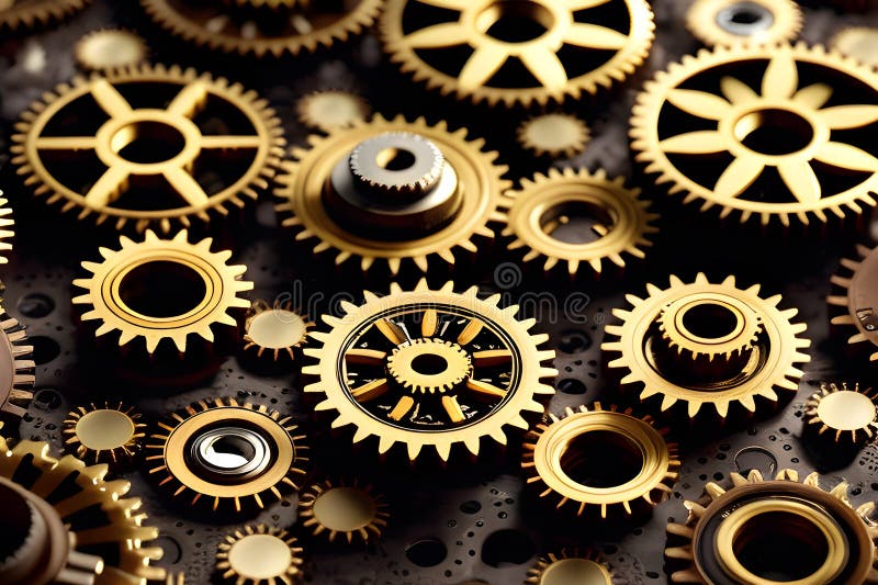 Interconnected Gears Symbolizing the Intricate Stock Illustration ...