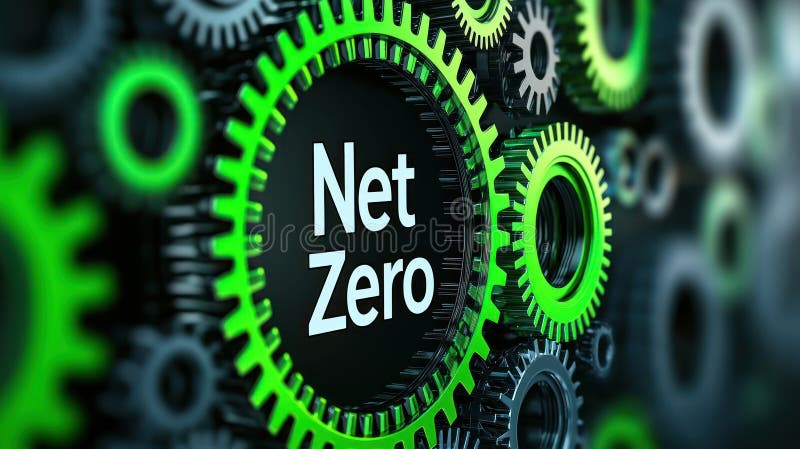 Interconnected Gears Symbolizing Sustainability and Net Zero Goals ...