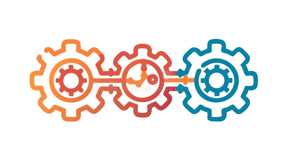 Interconnected Gears, Synergy, Workflow Automation, Vector Design ...