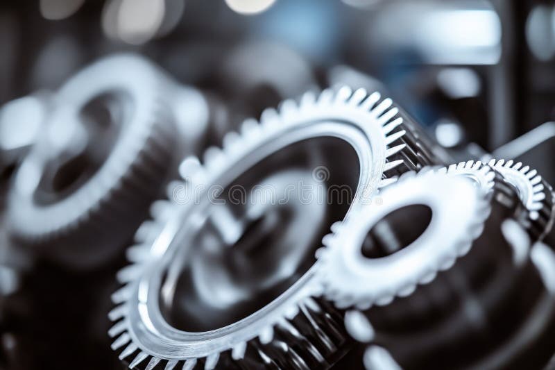 Interconnected Gears System Stock Illustration - Illustration of ...