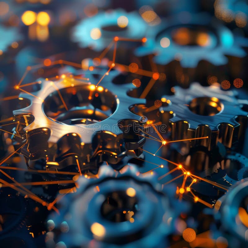 Interconnected Gears System Connected As Social Network Part ...