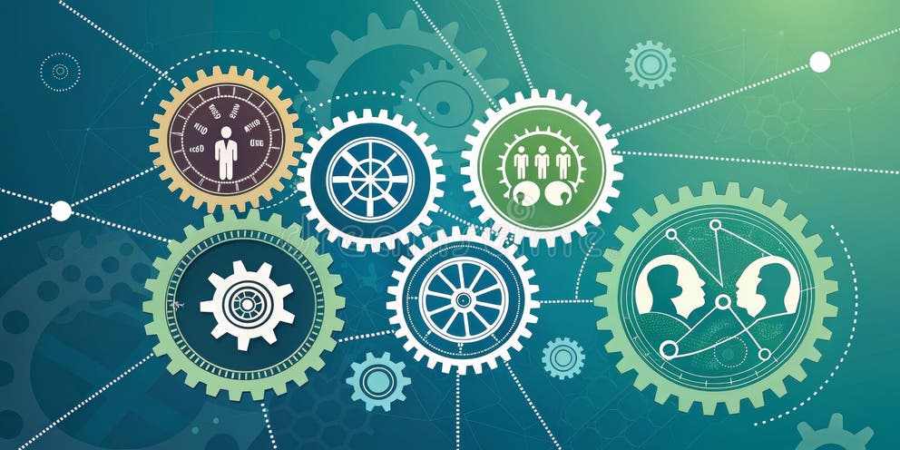 Interconnected Gears Teamwork, Collaboration and Technology, Team ...