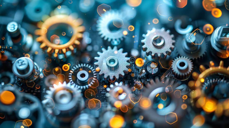 Interconnected Gears Working Together, Symbolizing Teamwork ...