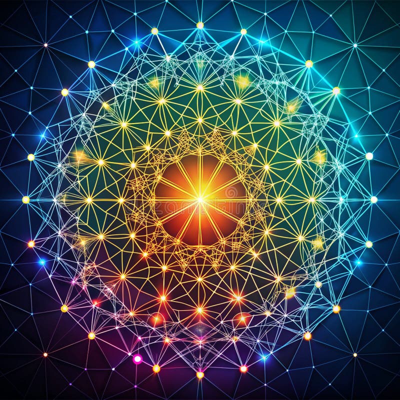 The Interconnected Geometric Background Creates a Complex and ...