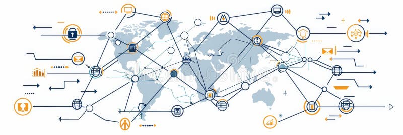 Interconnected Global Communication Network this Image Depicts an ...