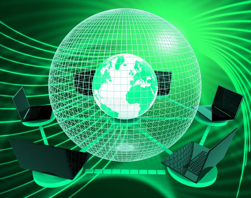 Interconnected Network Represents Networks Globe and World Stock ...