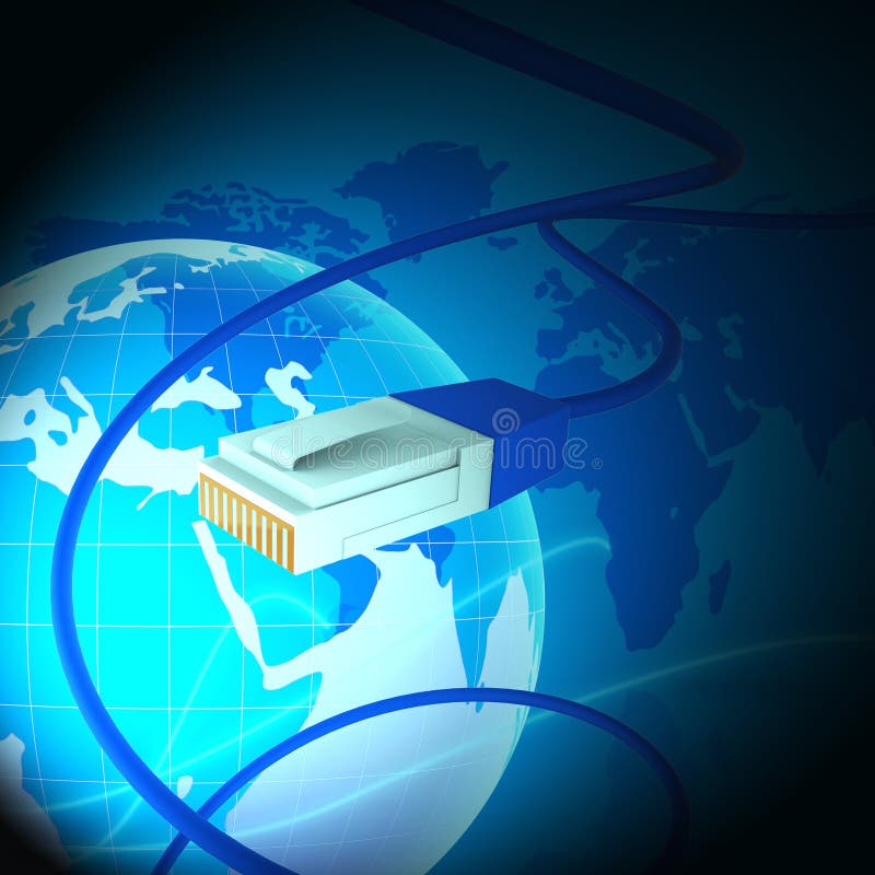 Interconnected Globe World Technology Link 3d Rendering Stock ...