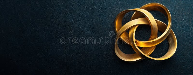 Interconnected Golden Rings on Dark Background Create Striking Visual ...