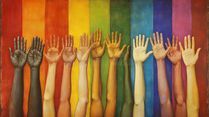Interconnected Hands of Various Skin Tones Serve As a Symbol of Unity ...