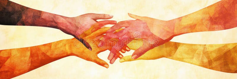 Symbolic Illustration of Unity and Support through Interconnected Hands ...