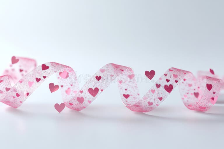 Interconnected Hearts Pink Ribbon Design Stock Illustration ...