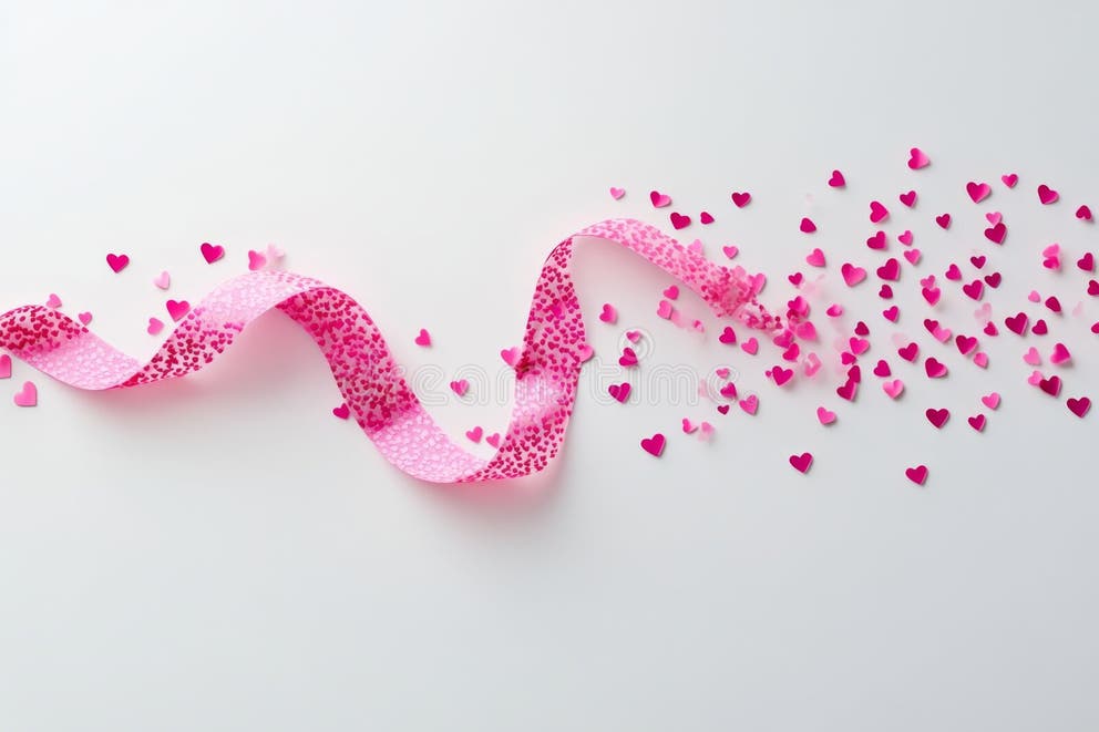 Interconnected Hearts Pink Ribbon Design Stock Illustration ...