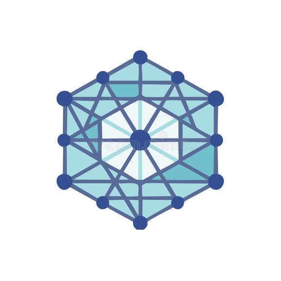 Interconnected Hexagon with Triangles Vector Illustration Graphic ...