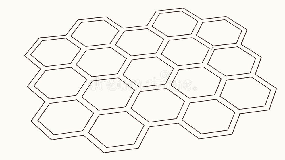 Interconnected Hexagonal Grid. Abstract Technology Pattern, Vector ...