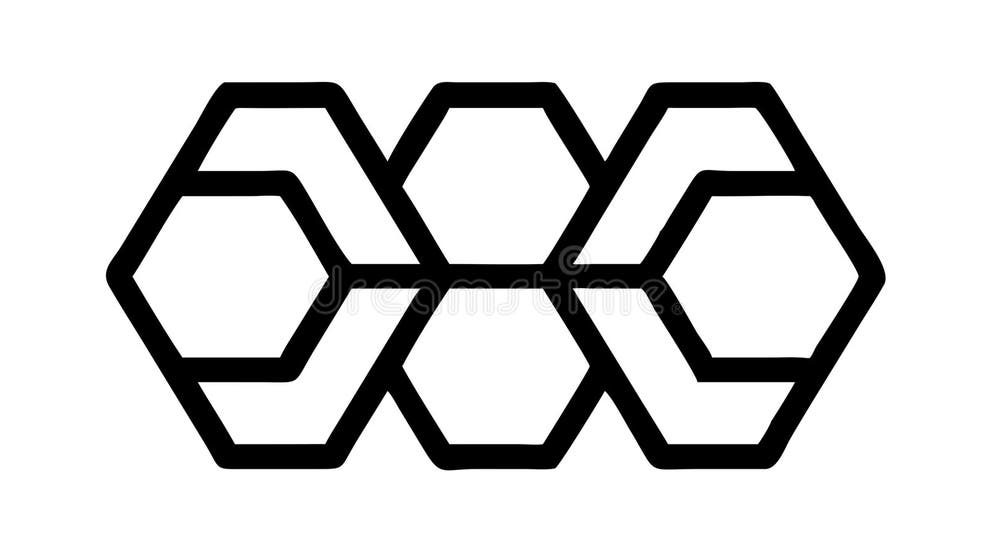 Interconnected Hexagonal Shapes, Structure and Network Design, Vector ...