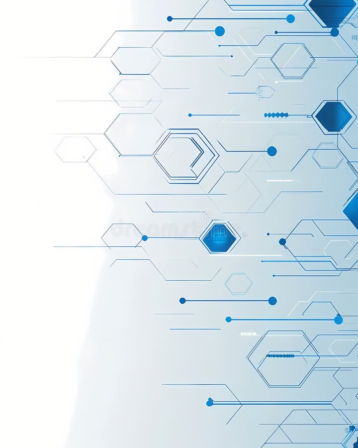 Futuristic Blue Hexagonal Network Connecting Data Points on White ...