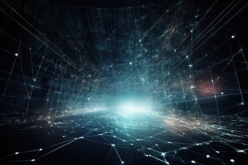 Abstract Connectivity Lines Converge To Symbolize the ...