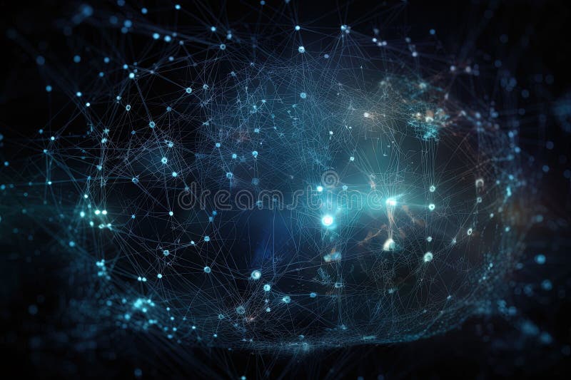 Abstract Connectivity Lines Converge To Symbolize the ...