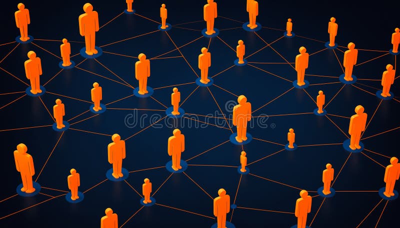 Interconnected Human Network - Visualizing Social Connectivity. Human ...