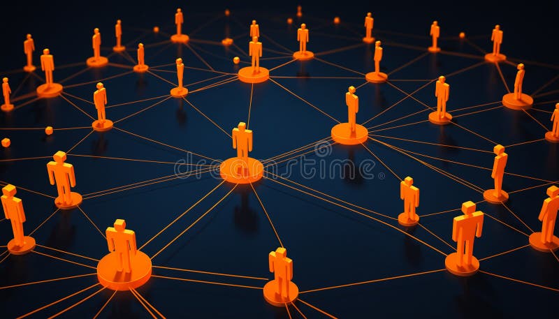 Interconnected Human Network - Visualizing Social Connectivity. Human ...
