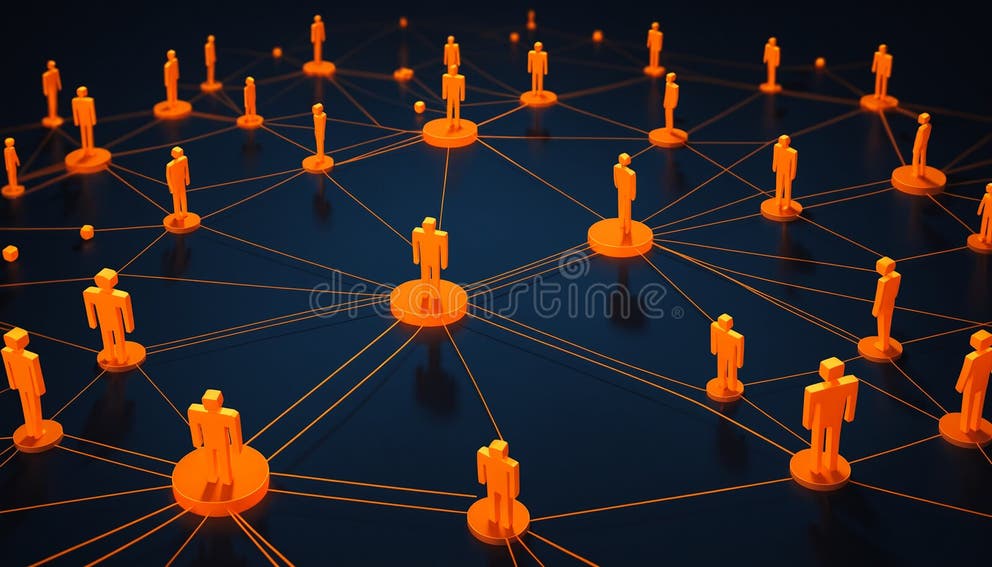 Interconnected Human Network - Visualizing Social Connectivity. Human ...
