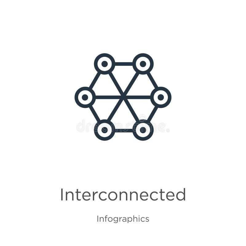 Interconnected Icon. Thin Linear Interconnected Outline Icon Isolated ... Interconnected Icon. Thin Linear Interconnected Outline Icon Isolated ...