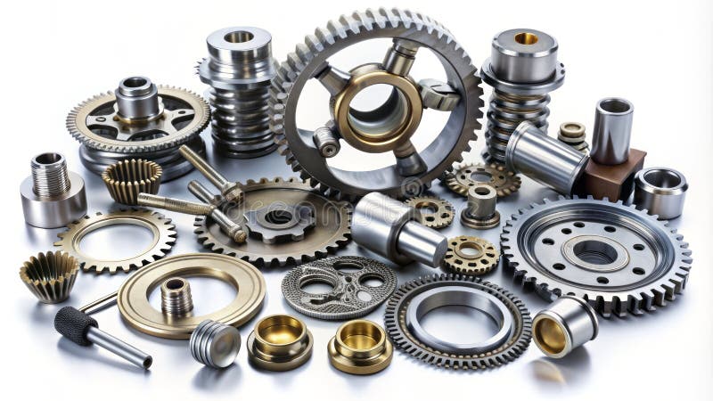 Interconnected Industrial Components Gears Pistons and Bolts Showcase a ...