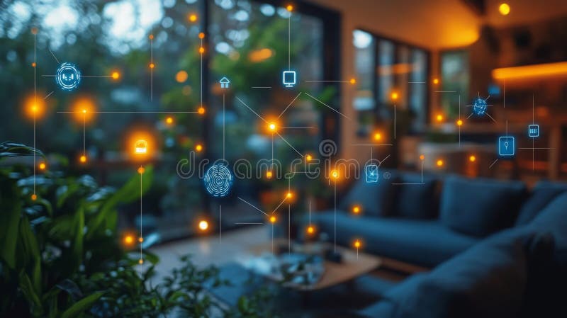 Interconnected Internet of Things Devices Illuminating a Modern Living ...