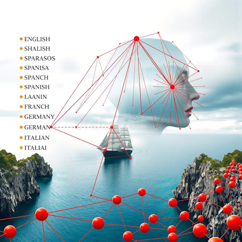 Interconnected Languages in Maritime Scene Stock Image - Image of ...
