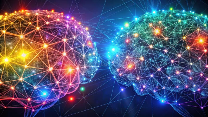 Interconnected Minds a Network of Ideas and Innovation. Generative AI Stock Illustration ...