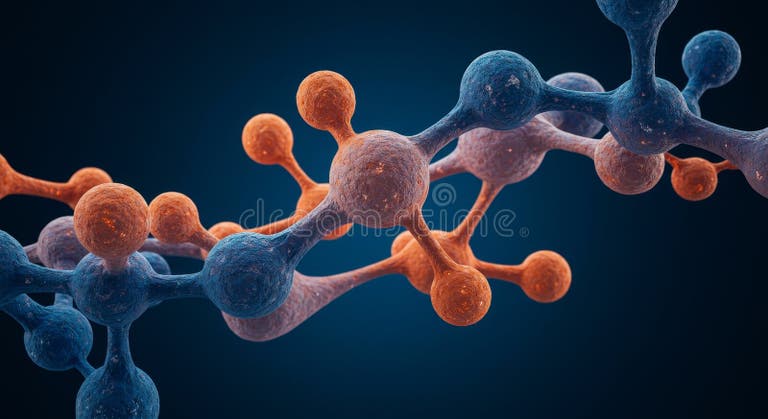 Interconnected Molecular Structures Abstract Depicting ...