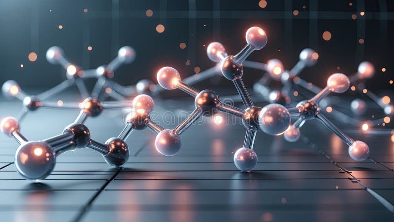 Interconnected Molecular Structures in Constant Motion Stock ...