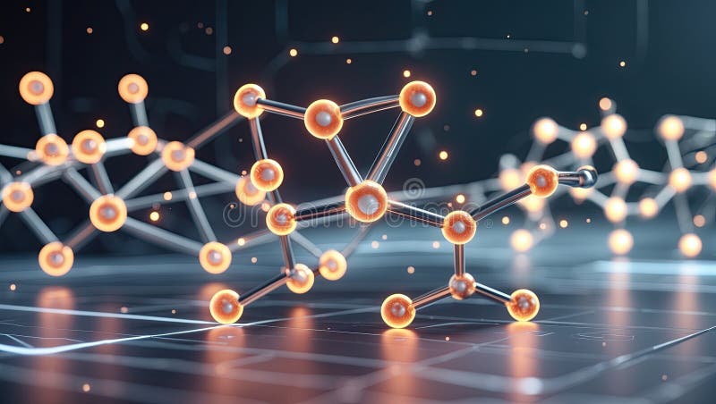 Interconnected Molecular Structures in Constant Motion Stock ...