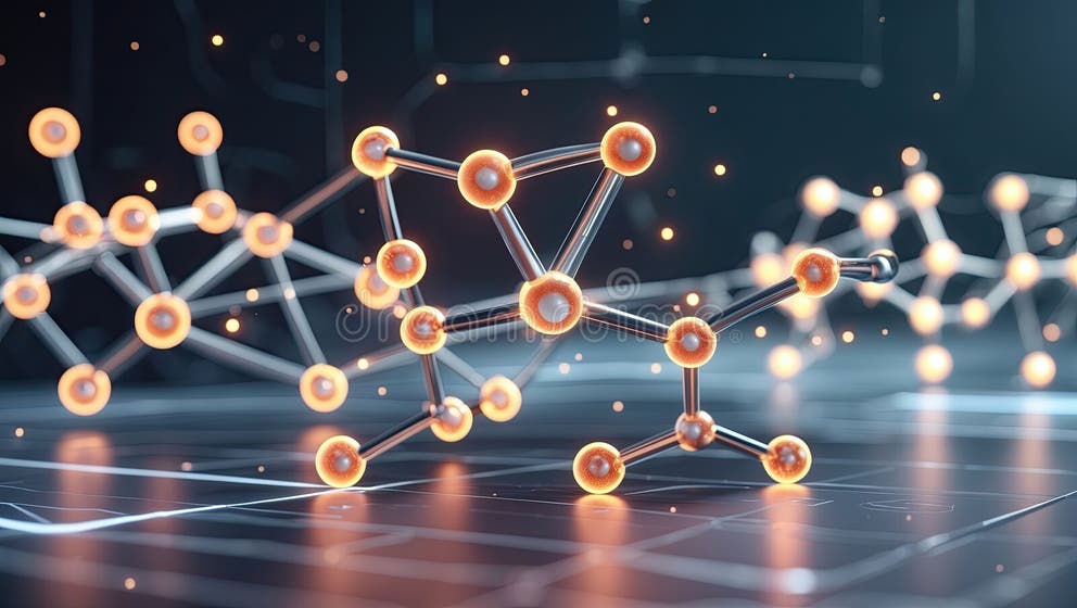 Interconnected Molecular Structures in Constant Motion Stock ...