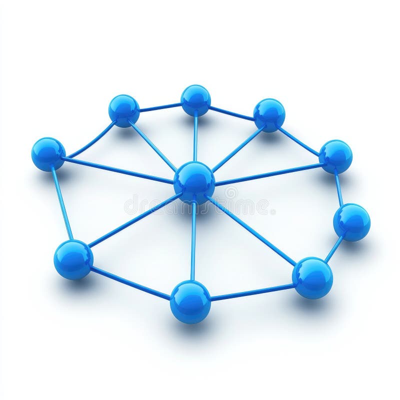 Global Network Connection: Abstract 3D Blue Sphere Stock Illustration ...